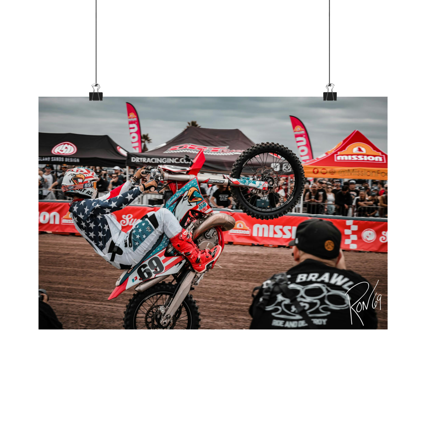 Screamin Eagle Merica Wheelie Matte Poster